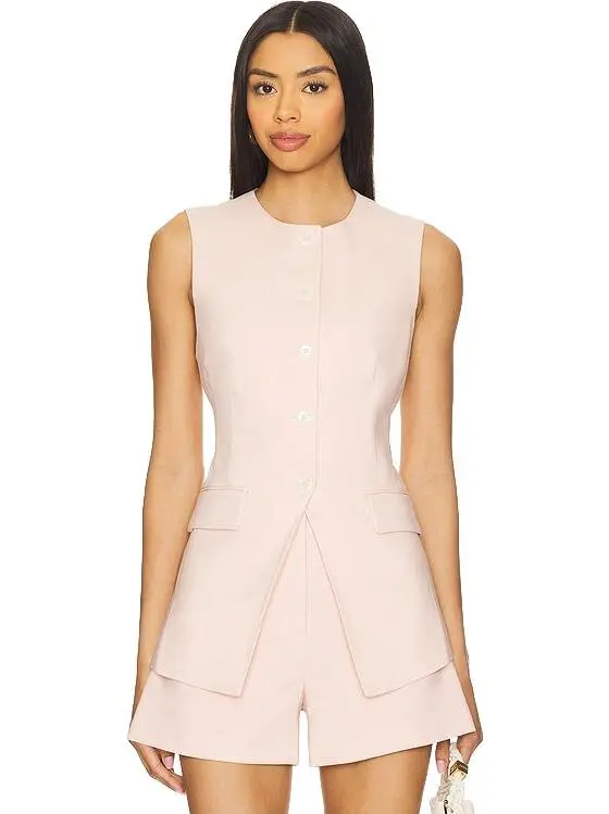 Veronica Beard Lois Vest - Pink Shell