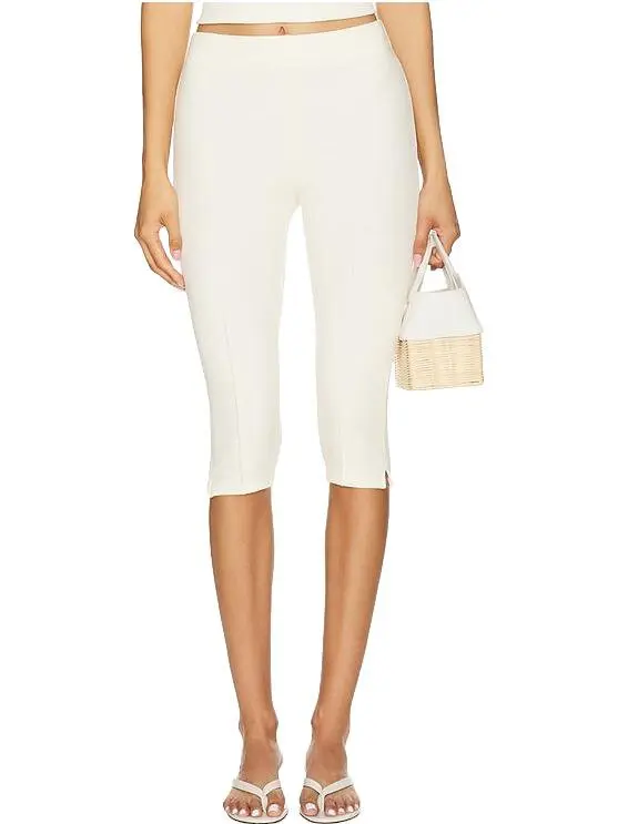 Donni. Rib Pedal Pusher Pant - Creme