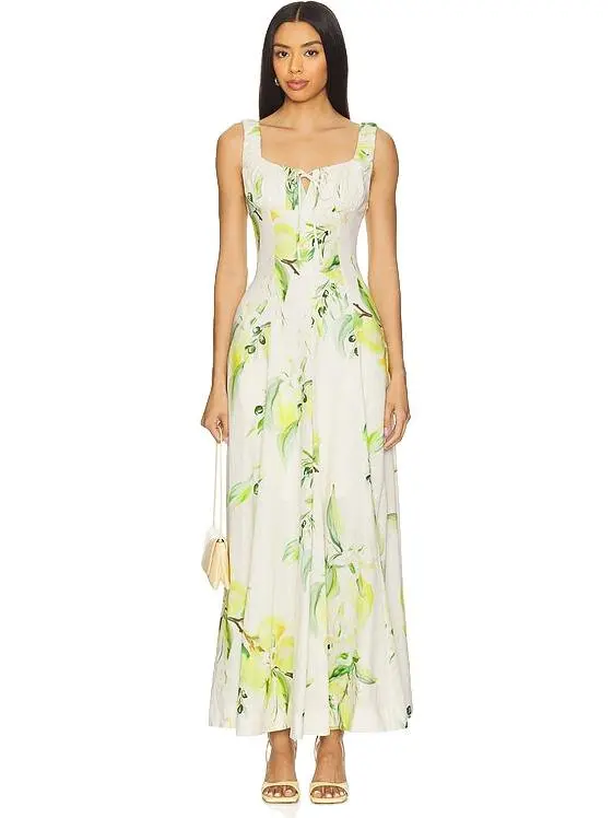 NICHOLAS Dina Maxi Dress - Anisa Ivory Lemon