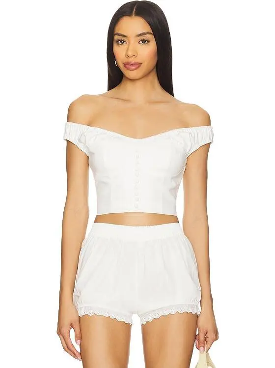 Majorelle Clarissa Off-the-shoulder Top - White