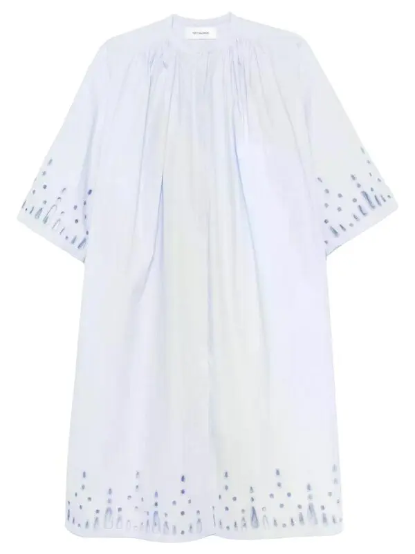 YVES SALOMON Poplin Midi Dress - Blue