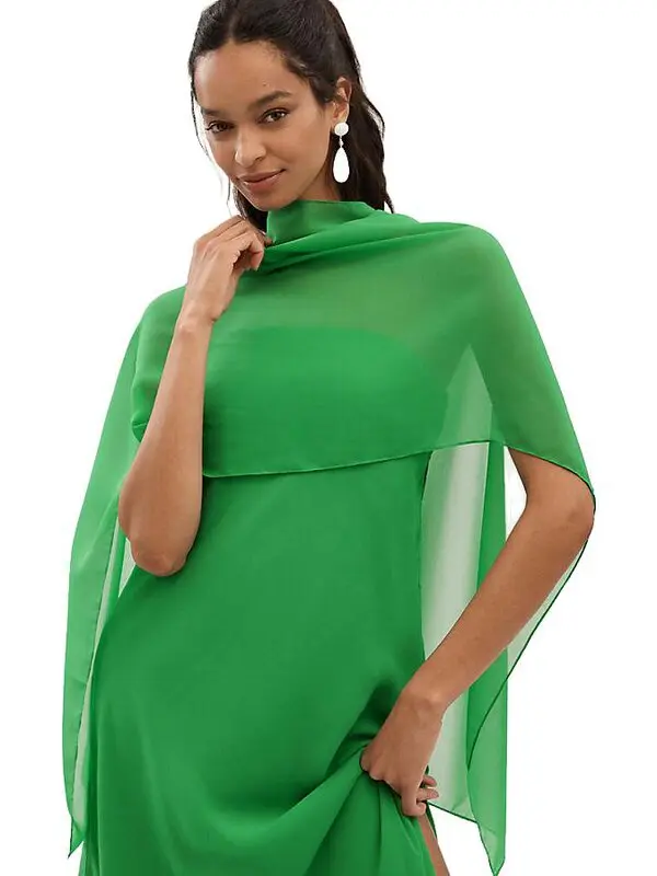 Bhldn Ella Strapless Chiffon Overlay Midi Dress - Bright Green