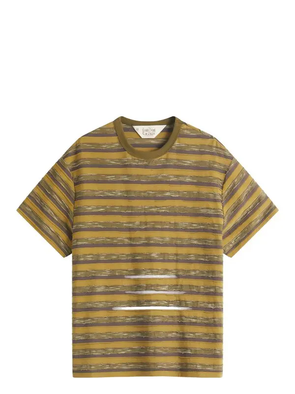BRAIN DEAD Casey Striped T-shirt - Moss