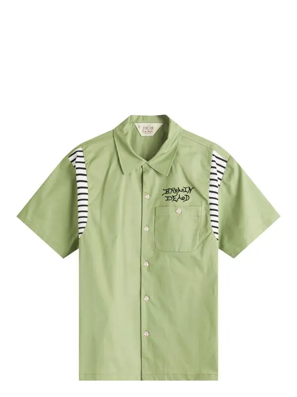 BRAIN DEAD Cobra Flocked Bowling Shirt - Sprout