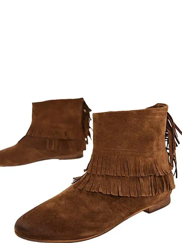 Free People Maya Mocc Boots - Brown Oiled Suede