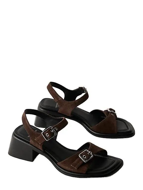 VAGABOND SHOEMAKERS Ines Double Buckle Sandals - Java Suede