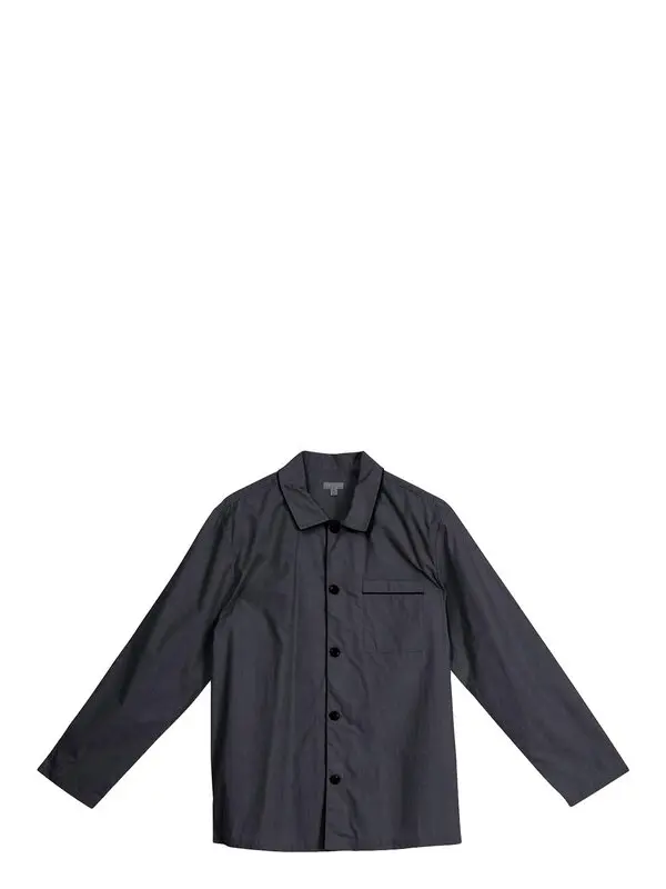 Fleur Du Mal Poplin Pj Top - Black Smoke