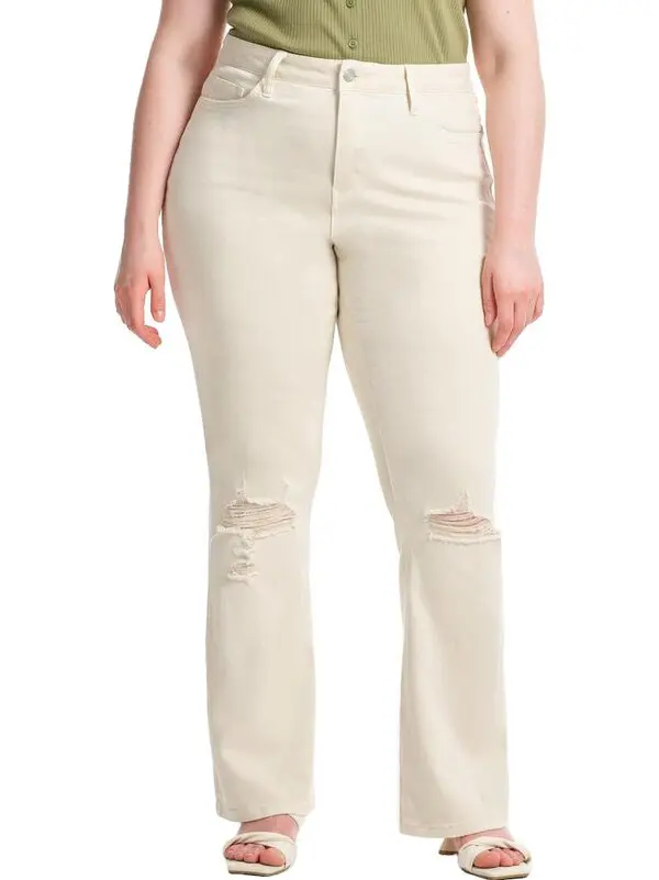 BAYEAS Emily High-waist Flare Leg Jeans - Ecru