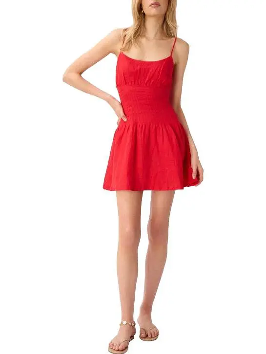Cami Nyc Kairi Floral Linen Sundress - Candy Apple
