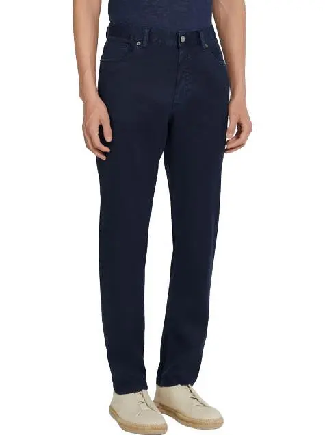 Zegna City Fit Stretch Jeans - Navy Solid