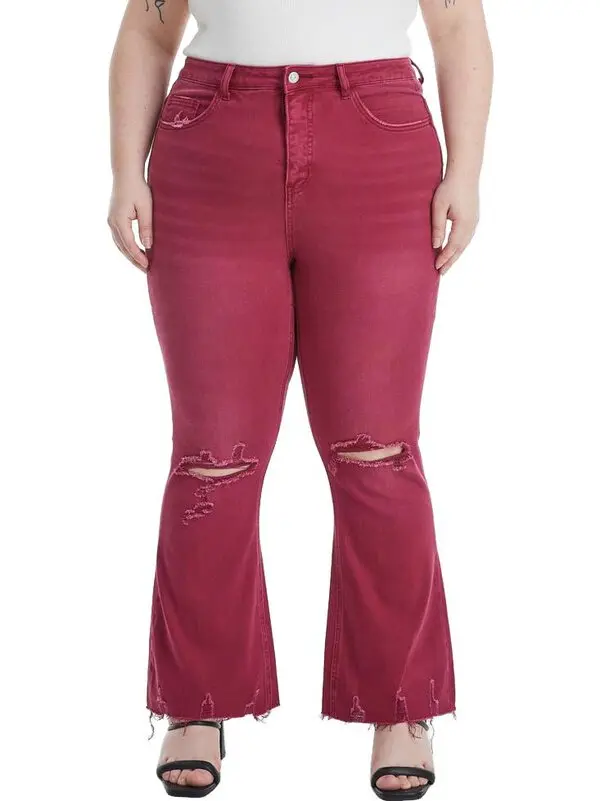 BAYEAS Emily High-waist Straight-leg Jeans - Wine