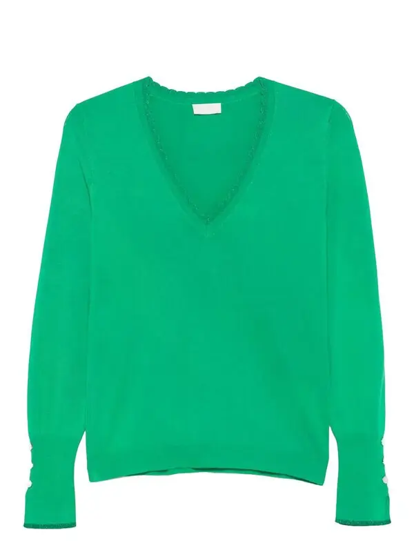 Liu Jo Scallop-trim Top - Green
