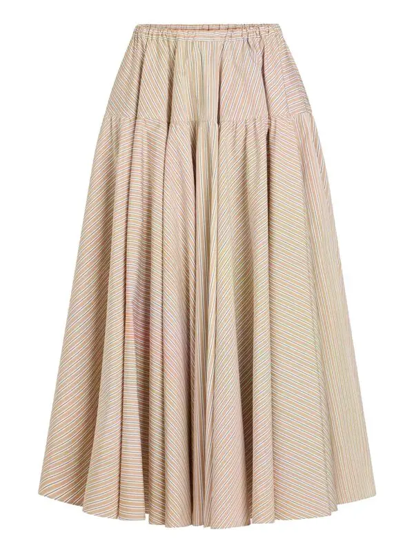 Patou Printed Organic Cotton Maxi Skirt - Neutrals
