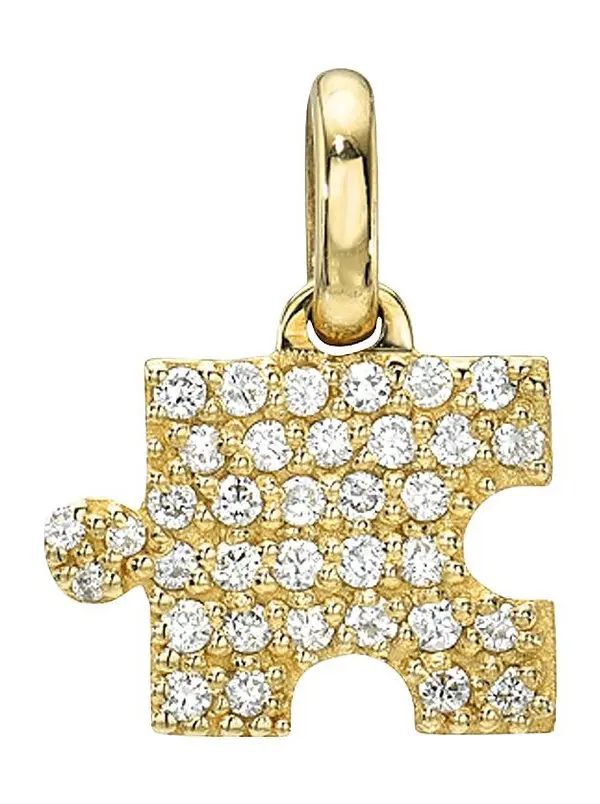 ZOE LEV 14k Yellow Diamond Puzzle Piece Pendant - Gold