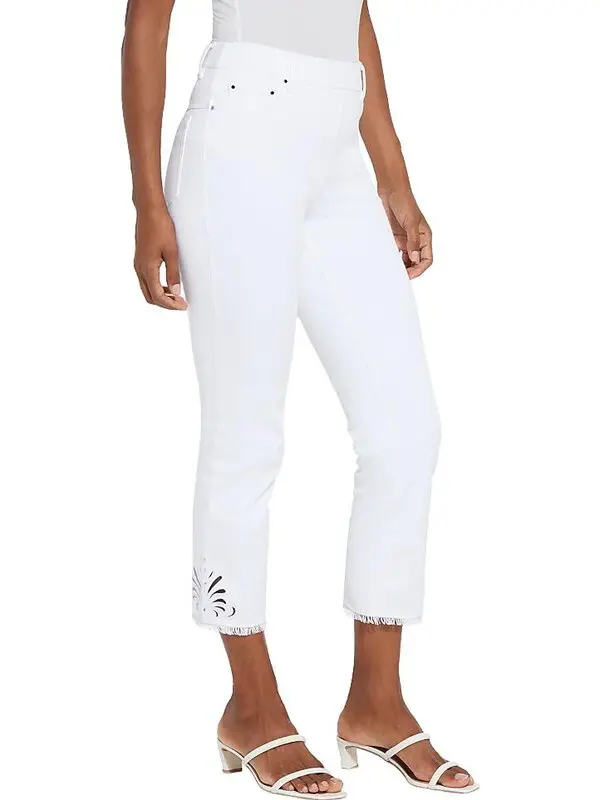 Lyssé Yori Eyelet Straight Denim Leggings - White