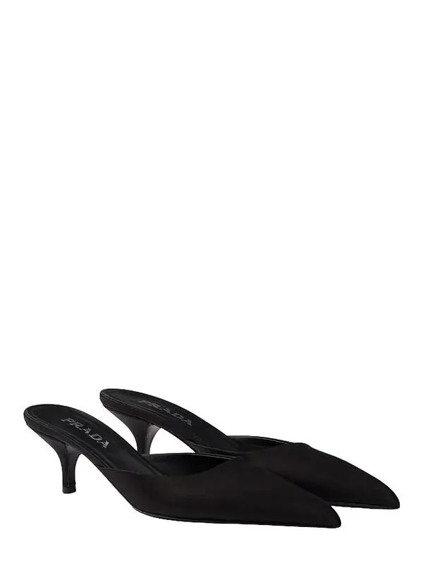 Prada Satin Mules - Black