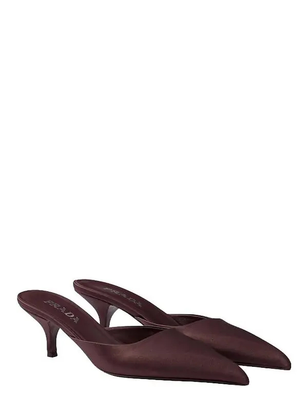 Prada Satin Mules - Burgundy