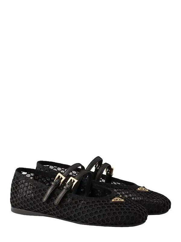 Prada Mesh Ballerinas - Black