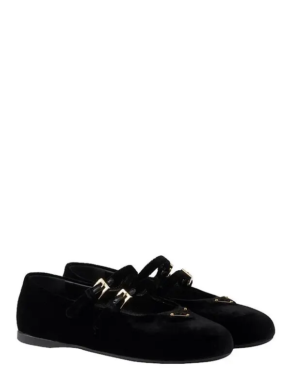 Prada Velvet Ballerinas - Black