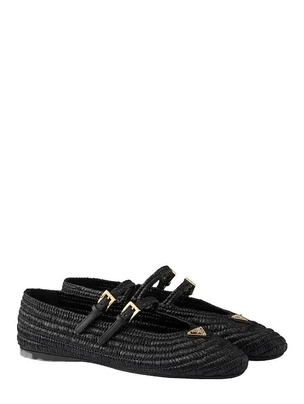 Prada Crochet Ballerinas - Black
