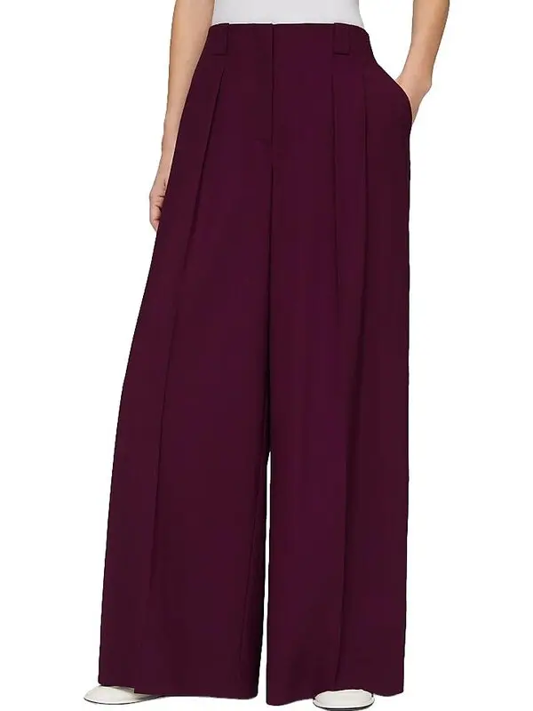 Lafayette 148 New York Wyatt Wide Leg Pants - Violet Ash