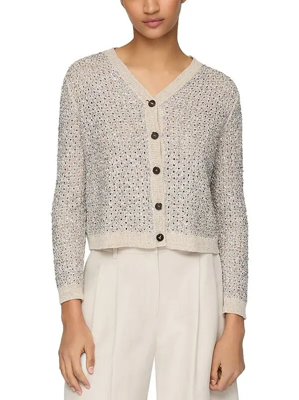 Lafayette 148 New York Button-front Cardigan - Smoked Tau
