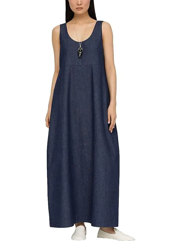 Lafayette 148 New York Scoop Neck Cocoon Dress - Indigo