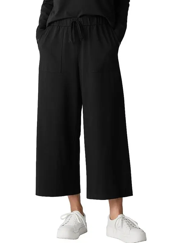 Eileen Fisher Wide Cropped Pants - Black