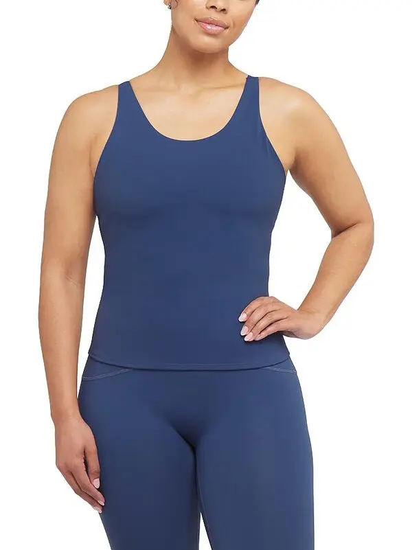 Spanx Power Boost Shelf Bra Tank - Faded Indigo