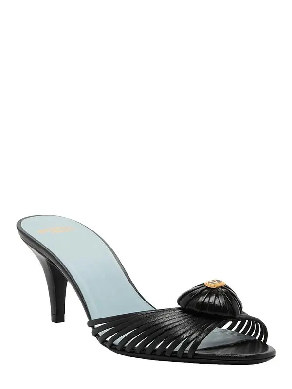 Valentino Garavani Vlogo Royal Leather Sandals - Black