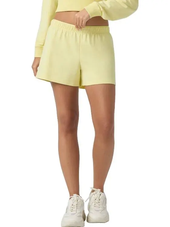 FLORENCE BY MILLS Relaxed French Terry Shorts - Yellow Iris