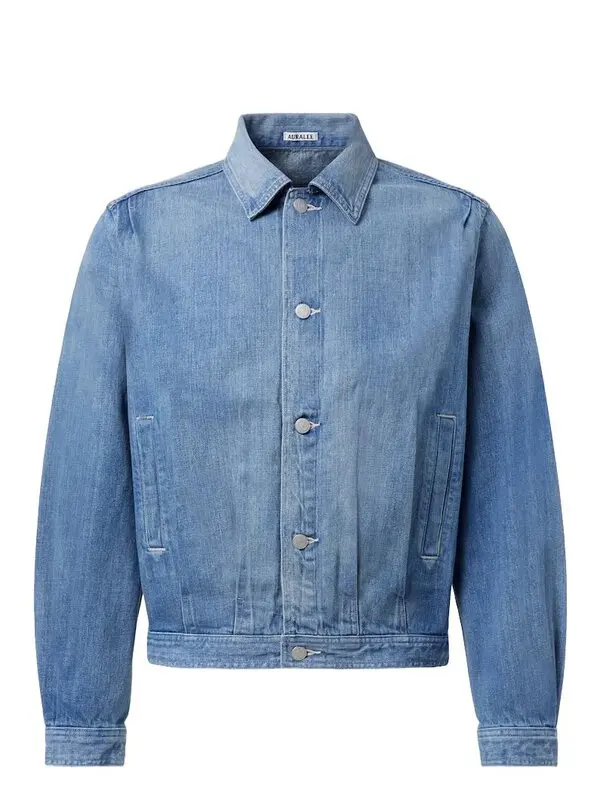 Auralee Faded Denim Jacket - Blue