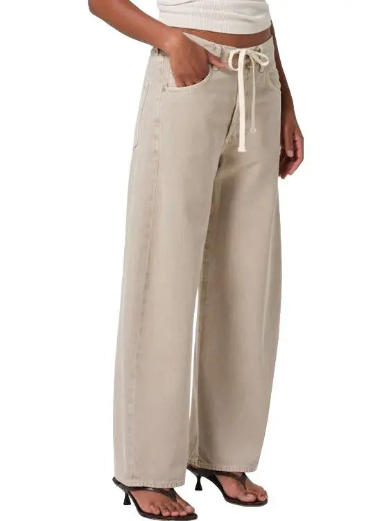 Citizens Of Humanity Brynn Drawstring High-waist Wide-leg Jeans - Burnished Quartz