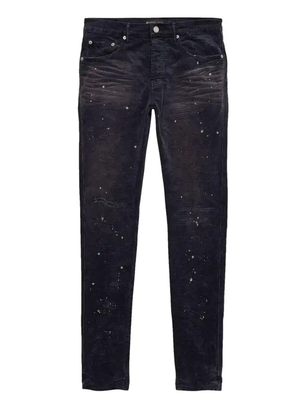 PURPLE BRAND 3 Needle Wash Repair Jeans - Black