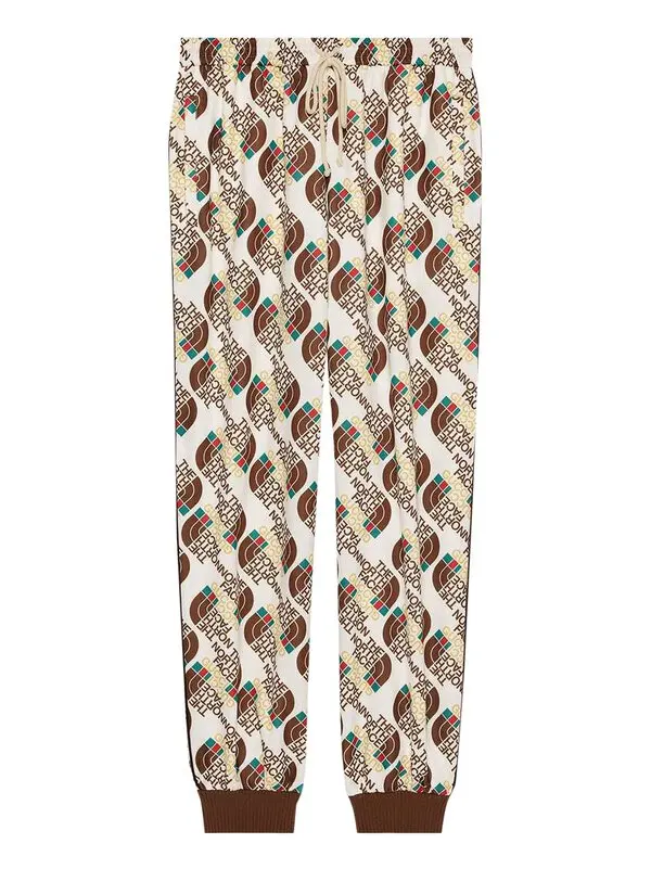 The North Face X Gucci Web Print Technical Jersey Jogging Pants 'ivory/brown - White