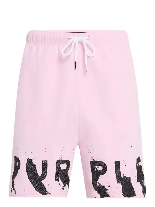 PURPLE BRAND Painted Wordmark Sweat Shorts - Pink