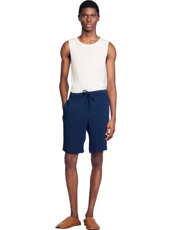 Sandro Pleated Bermuda Shorts - Royal Blue