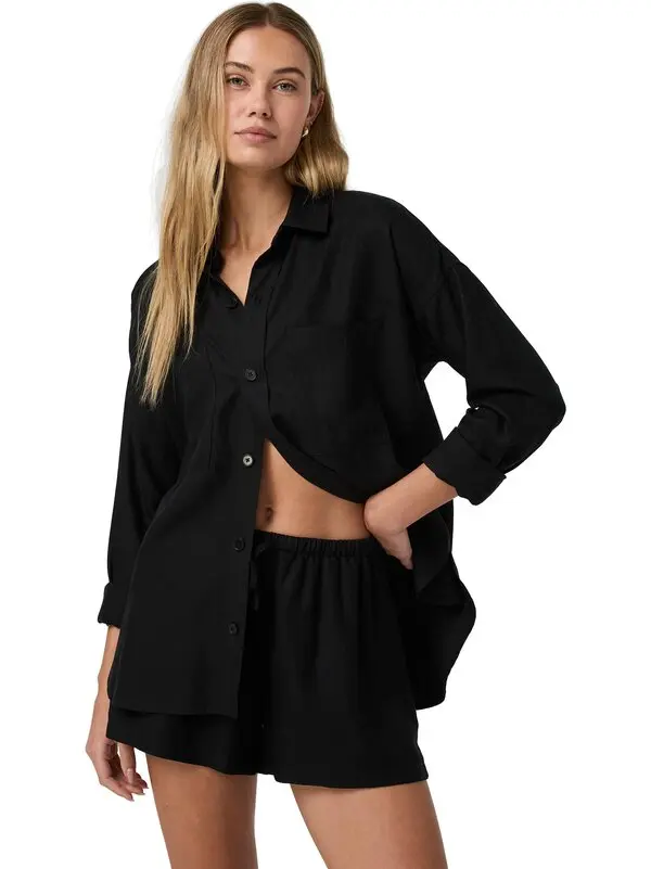 Vuori Trestles Twill Button-up - Black
