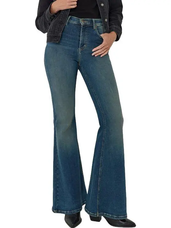 LEEM Ever Fit High Waist Flare Leg Jeans - Indigo Tea