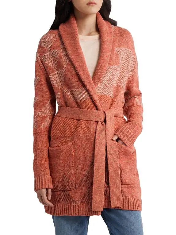 Pendleton Monterey Cotton Belted Cardigan - Rust Sunset