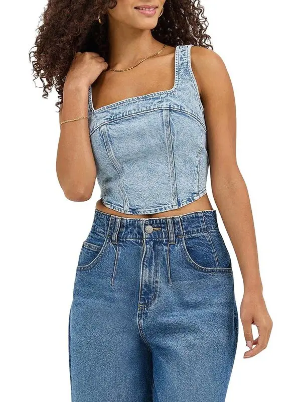 LEEM Denim Corset Top - Royal Indigo