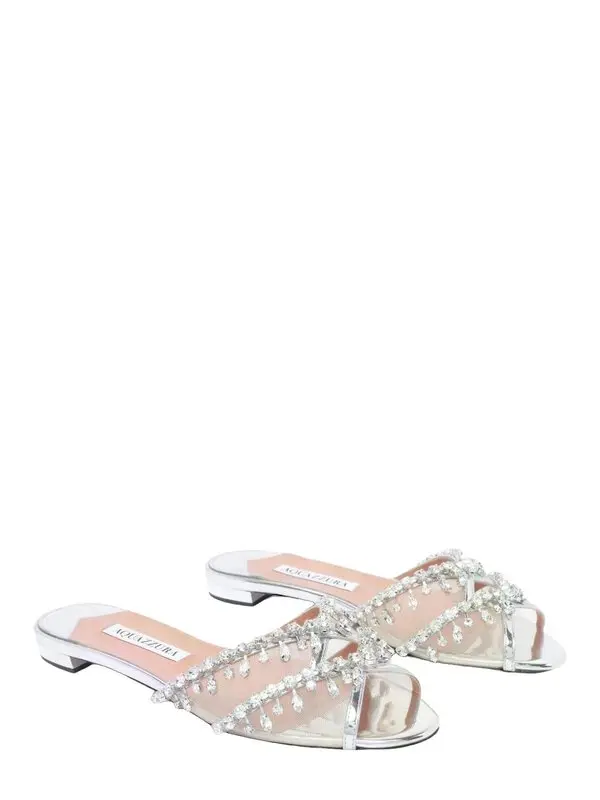 AQUAZZURA Temptation Crystal Sandals - Silver