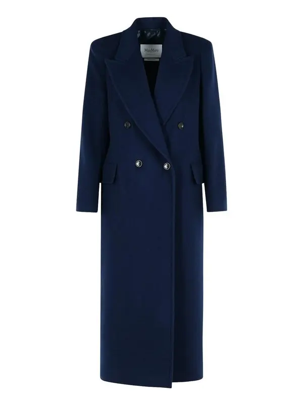 Max Mara Albania' Virgin Wool-blend Coat - Blue