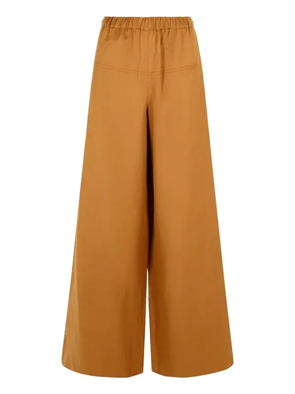 Max Mara Onore Linen Blend Trousers - Brown