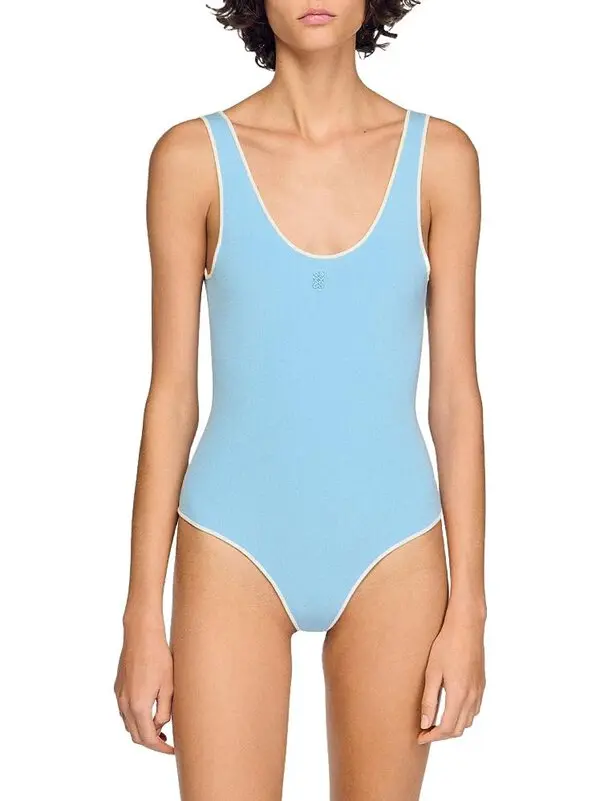 Sandro Knit Bodysuit - Sky Blue