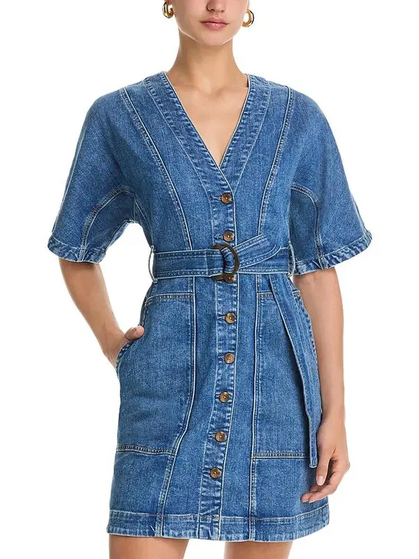 Faherty Brand Denim Camille Mini Dress - Sedona Blue Wash