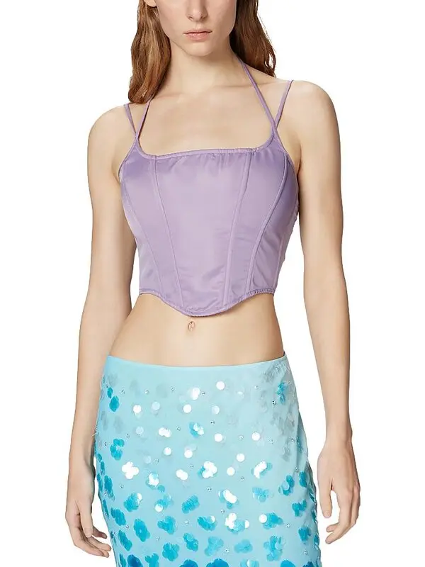 Pinko Canarino Double Strap Bustier - Purple Chalk