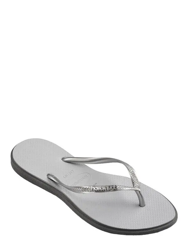 Havaianas Slim Point Flip Flop Sandals - Steel Grey