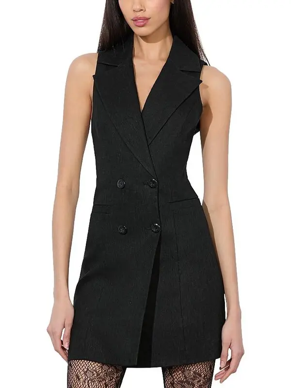 Alice + Olivia Meritt Double Breasted Tux Dress - Black