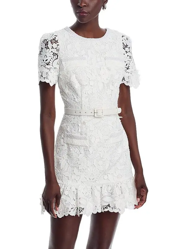 MILLY Garden Lace Mini Dress - White